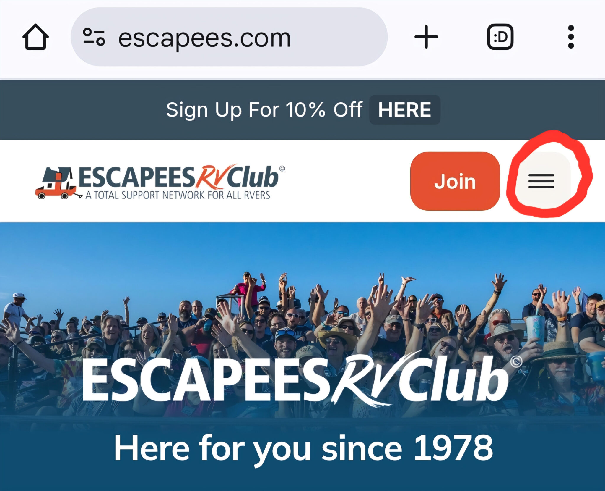 Logging in to the Escapees Club – Florida SKP Resort